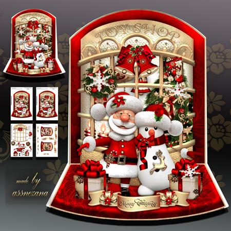 Christmas Toy Shop with Santa Claus and Snowman - CUP652198_1641 ...