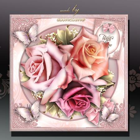 Vintage Soft Roses Card Kit - CUP659705_1641 | Craftsuprint