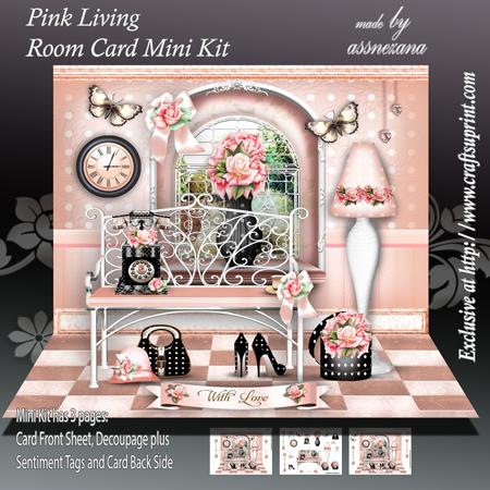 Pink Living Room Card Mini Kit - CUP664695_1641 | Craftsuprint
