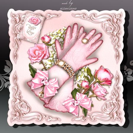 Soft Pink Gloves Card Mini Kit - CUP673188_1641 | Craftsuprint
