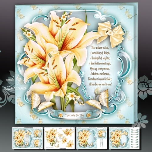 Yellow Lilies Card Mini Kit - CUP715034_1641 | Craftsuprint