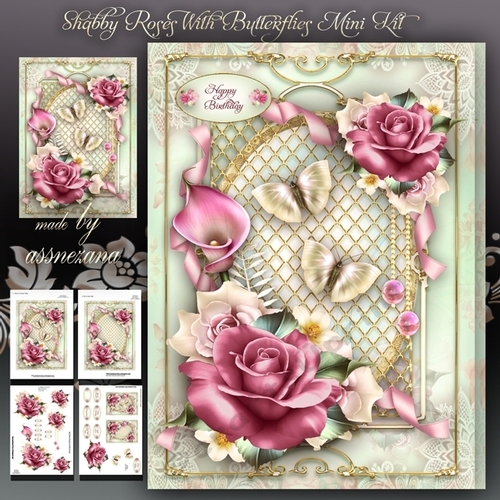 Shabby Roses With Butterflies Mini Kit - CUP845900_1641 | Craftsuprint