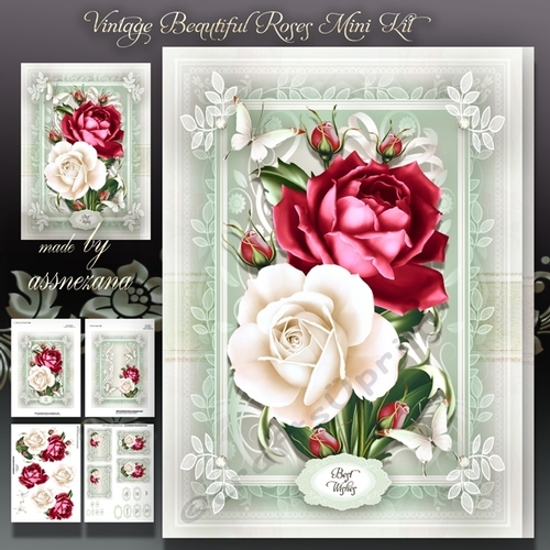 Vintage Beautiful Roses Mini Kit - CUP858078_1641 | Craftsuprint