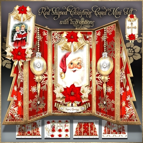 Red Shaped Christmas Card Mini Kit - CUP909060_1641 | Craftsuprint