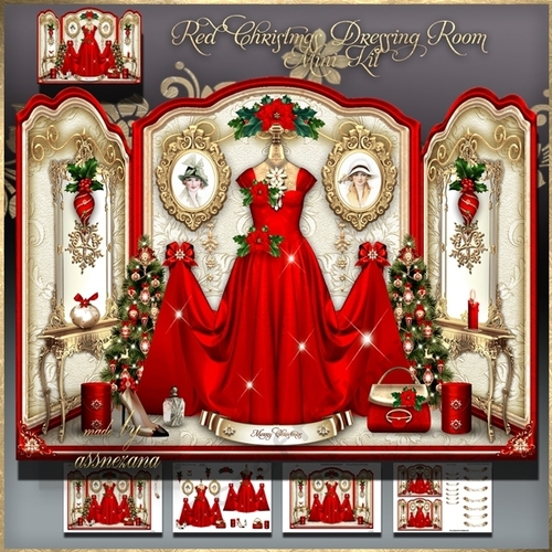 Red Christmas Dressing Room Mini Kit - CUP911202_1641 | Craftsuprint