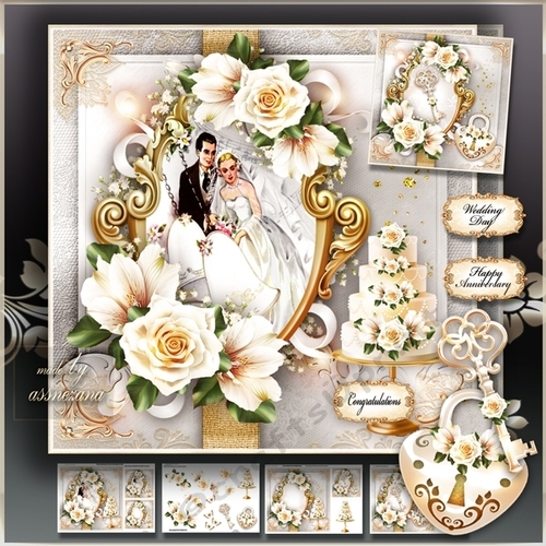 Wedding Anniversary Cake and Decoration Card Mini Kit - CUP977549_1641 ...