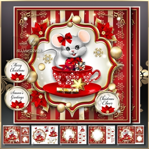 Christmas Mice in a Cup Mini Kit - CUP992854_1641 | Craftsuprint