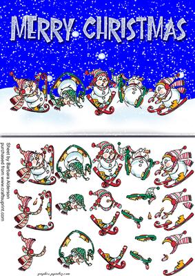 Tumbling Snowmen - CUP131038_478 | Craftsuprint