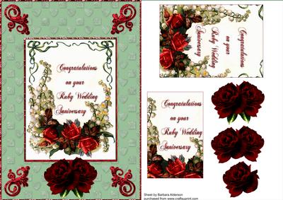 Ruby Roses for a Ruby Wedding - CUP161239_478 | Craftsuprint