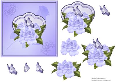 Romantic Blue Rose Card Front - CUP333935_478 | Craftsuprint