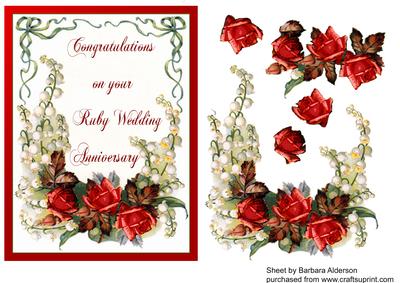 Ruby Wedding Anniversary - CUP41157_478 | Craftsuprint