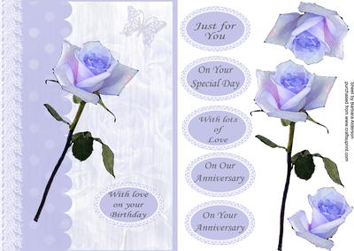 A Single Stem Blue Rose - CUP59315_478 | Craftsuprint