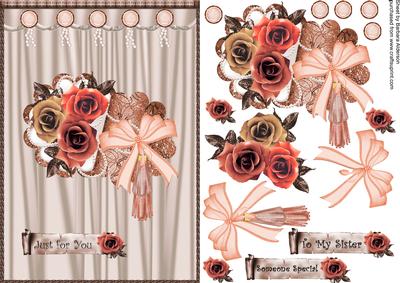 Russet Roses on a Scallop - CUP71558_478 | Craftsuprint