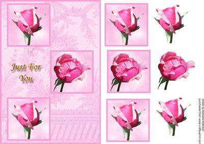 3 Pink Roses Just for You - CUP94202_478 | Craftsuprint