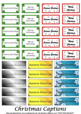 Christmas Captions - CUP76499_647 | Craftsuprint