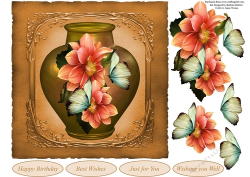 Flower Vase Topper with Decoupage - CUP1015656_1865 | Craftsuprint