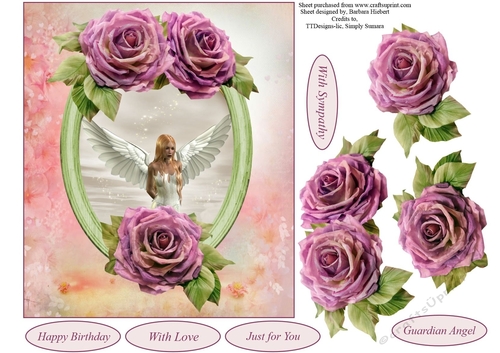 Guardian Angel Rose Topper with Rose Decoupage - CUP1104007_1865 ...