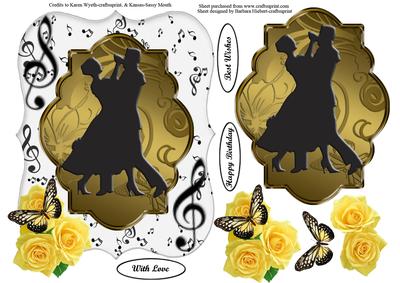 Ballroom Dance Card Topper with Decoupage - CUP413161_1865 | Craftsuprint