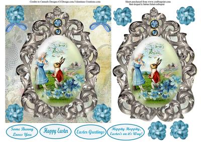 Vintage Easter Egg Card Topper & Decoupage - CUP443803_1865 | Craftsuprint