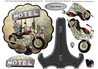 Motorcycle Plate & Stand & Decoupage - CUP449740_1865 | Craftsuprint