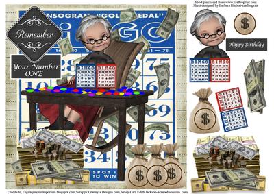Bingo Winner Card Topper & Decoupage - CUP474883_1865 | Craftsuprint
