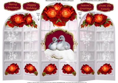 Christmas Rose Window Tri Fold Topper - CUP484228_1865 | Craftsuprint
