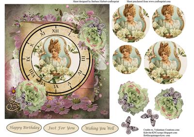 Timeless Vintage Portrait & Roses Card Topper - CUP485928_1865 ...