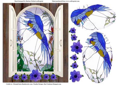 Open Stained Glass Window & Pyramid & Decoupage - CUP518866_1865 ...