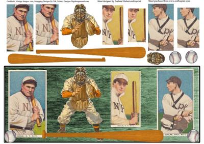Baseball Sport Cards Topper with Pyramid and Decoupage - CUP525138_1865 ...
