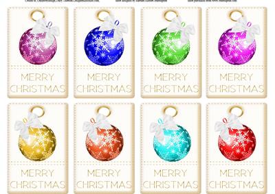 Merry Christmas Ball Tags - CUP554948_1865 | Craftsuprint