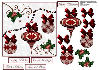 Holiday Baubles Topper with Decoupage - CUP571544_1865 | Craftsuprint