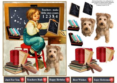 Vintage Class Room Topper with Decoupage - CUP605638_1865 | Craftsuprint