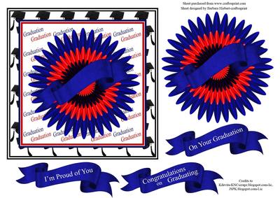 Graduation Rosettes Navy and Red 1 - CUP669513_1865 | Craftsuprint