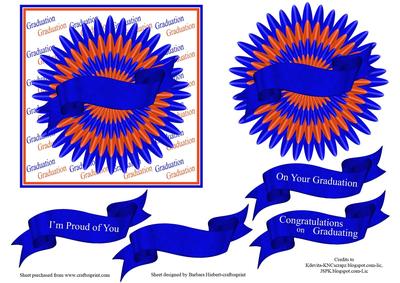 Graduation Rosettes Blue and Orange 2 - CUP669516_1865 | Craftsuprint