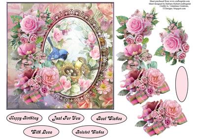 Victorian Rose Garden Topper with Decoupage - CUP673255_1865 | Craftsuprint