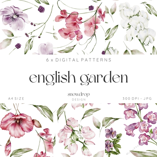 English Garden Digital Pattern Backing Paper Kit - CUP1259047_124789 ...