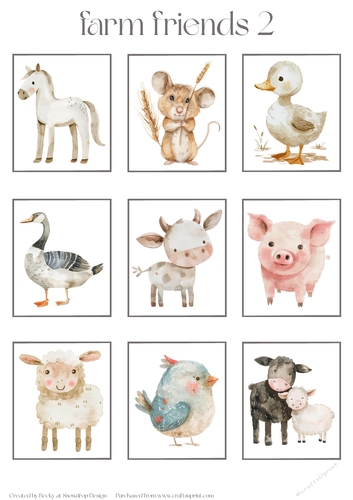 Farm Friends 2 - Toppers x 9 Sheet - CUP1313441_124789 | Craftsuprint