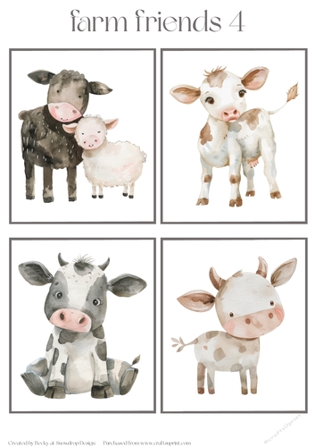 Farm Friends 4 - Toppers x 4 Sheet - CUP1313443_124789 | Craftsuprint