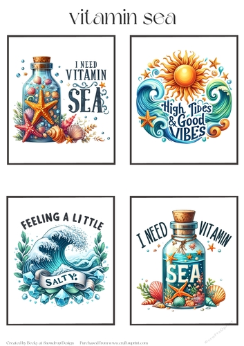 Vitamin Sea Beach - Toppers x 4 Sheet - CUP1313456_124789 | Craftsuprint