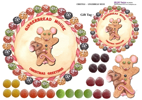 Christmas - Gingerbread Mouse - CUP751878_16561 | Craftsuprint
