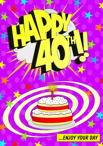 Happy 40th - Purple - Card Front - CUP772795_16561 | Craftsuprint