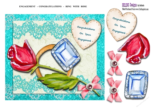 Engagement - Congratulations - Ring With Rose - CUP774647_16561 ...