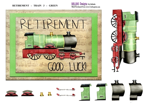 Retirement - Train 3 - Green - CUP775257_16561 | Craftsuprint