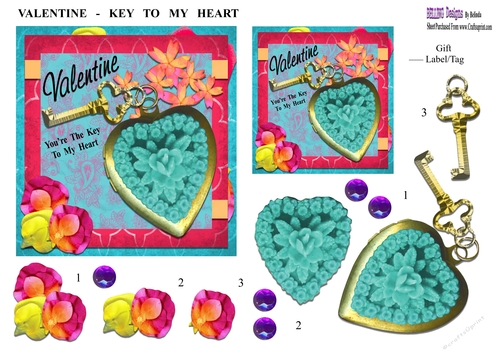 Valentine - Key To My Heart - CUP854441_16561 | Craftsuprint