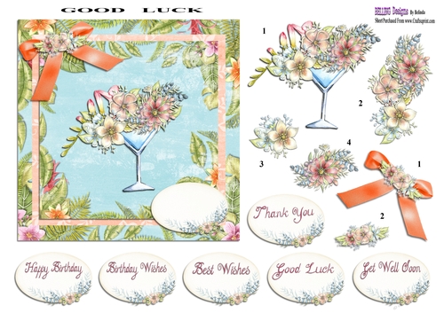 Good Luck - Floral Cocktail - CUP857898_16561 | Craftsuprint