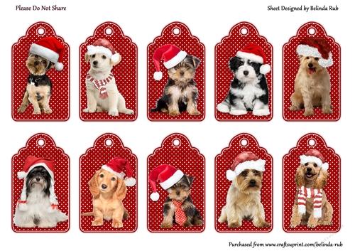 Christmas Doggy Tags - CUP1012988_43865 | Craftsuprint