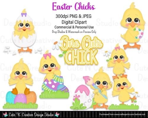 Easter Chicks Digital Clip Art Set - CUP1019417_43865 | Craftsuprint