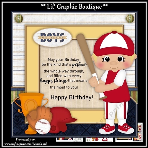 Baseball Boy Mini Card Kit - CUP1033309_43865 | Craftsuprint
