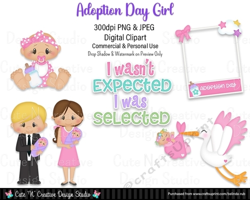 Adoption Day Girl Digital Clip Art Set - CUP1046602_43865 | Craftsuprint