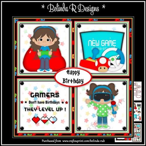 Gamer Girl Mini Card Kit - CUP1047497_43865 | Craftsuprint